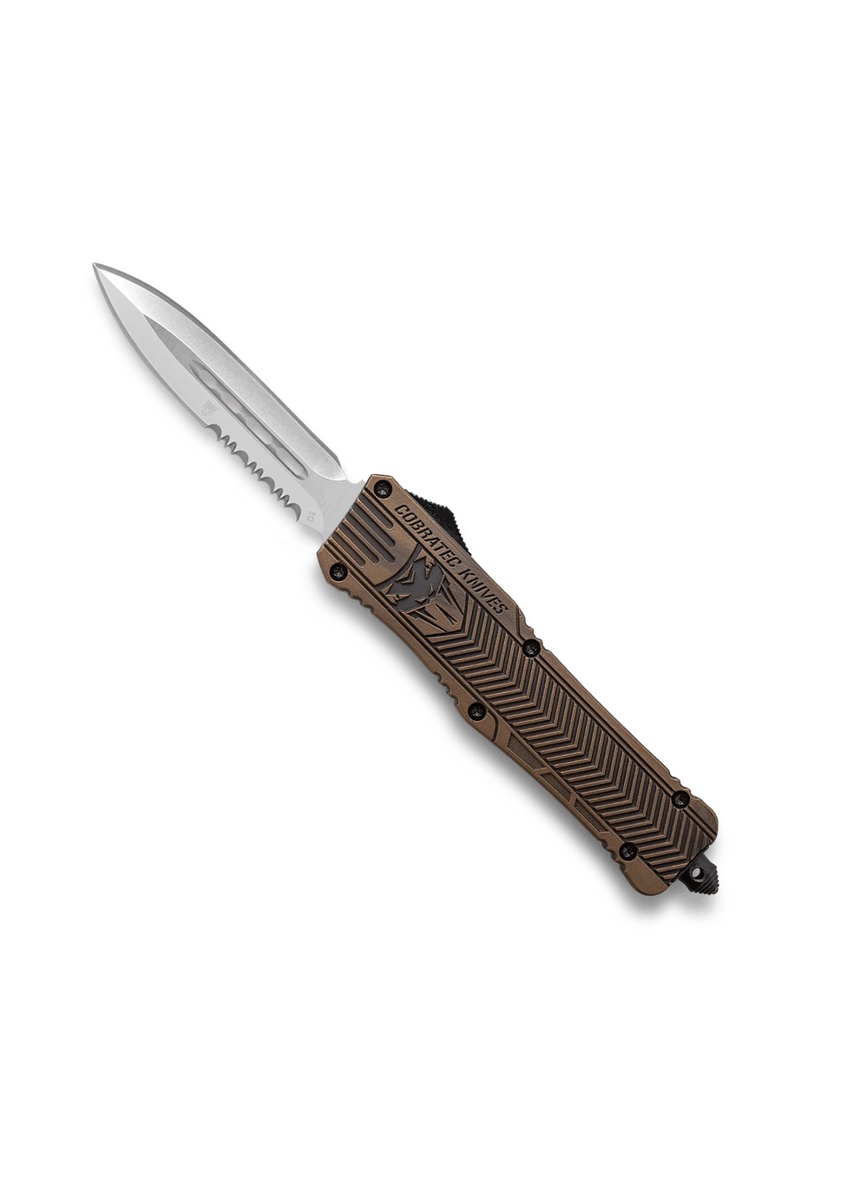 CobraTec OTF Tactical Knife Medium Cerakote Bronze Distressed – Lock ...