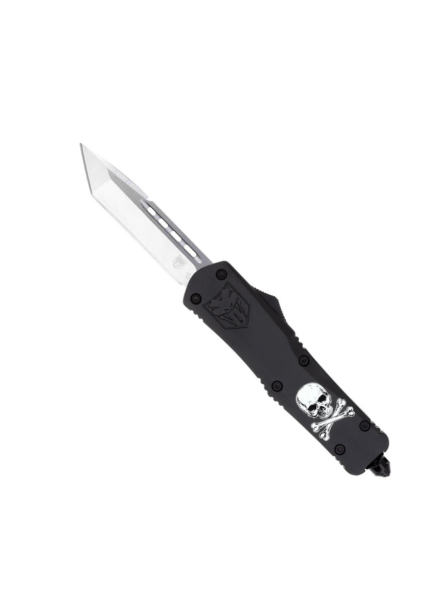 CobraTec Black OTF Tactical Knife Jolly Roger | Lock & Load Boutique